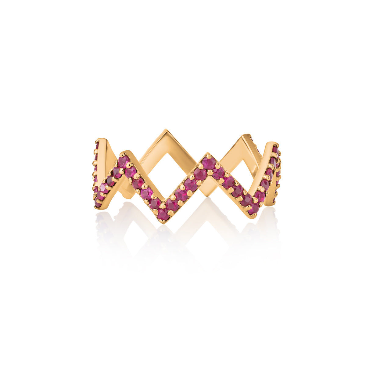 ZIG ZAG RING | RUBY